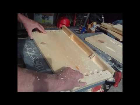 Simple jig for cutting handles in beehive boxes - YouTube