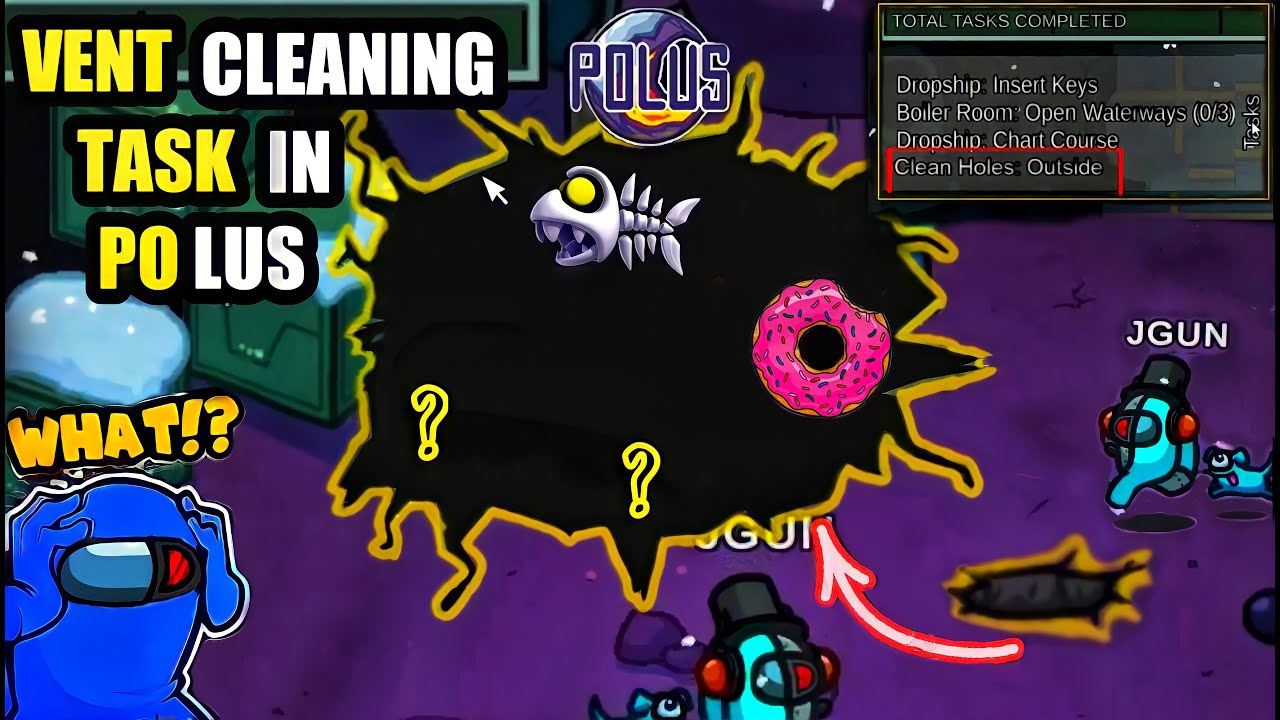 If Innersloth released new *VENT(holes) CLEANING TASK In POLUS* -Among ...