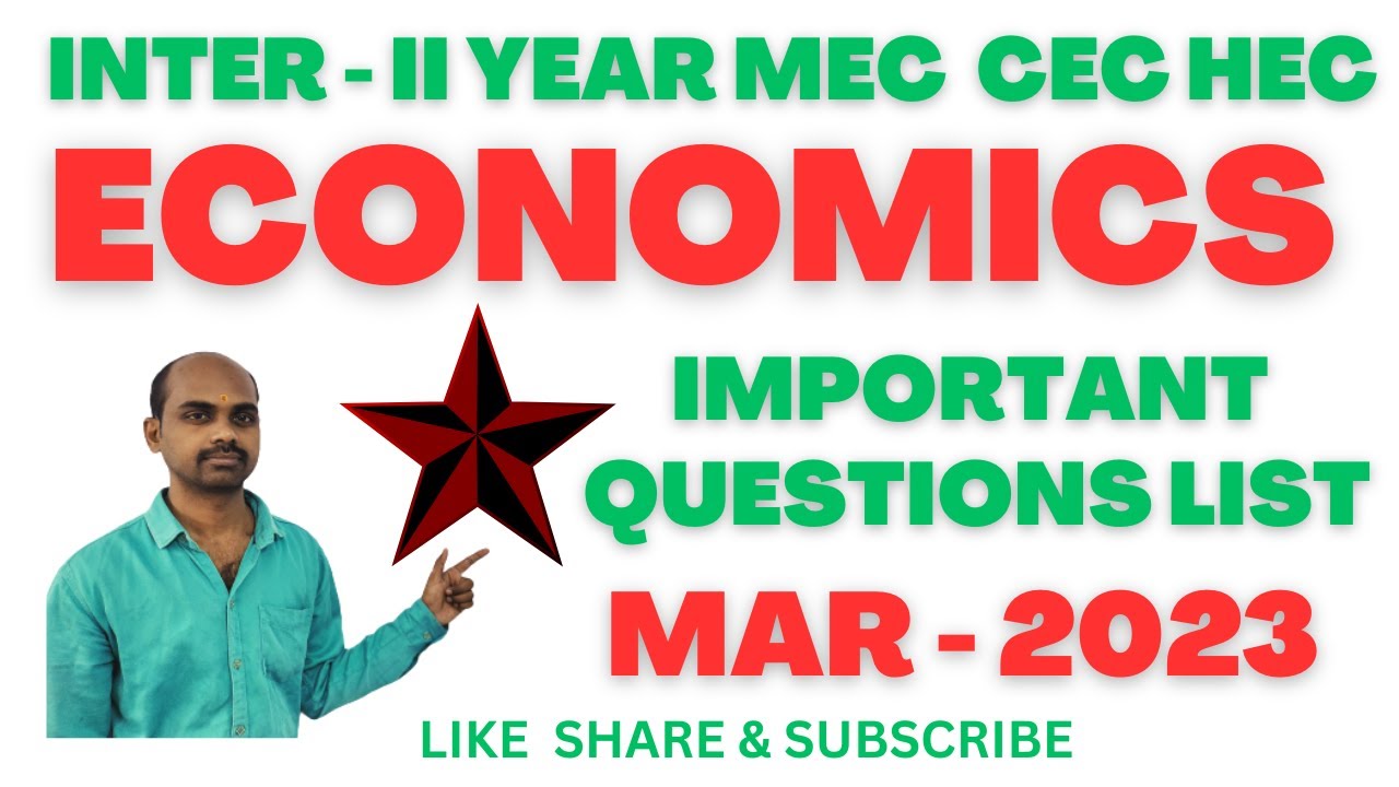 INTER 2ND YEAR ECONOMICS IMPORTANT QUESTIONS LIST CEC MEC | TS INTER ...