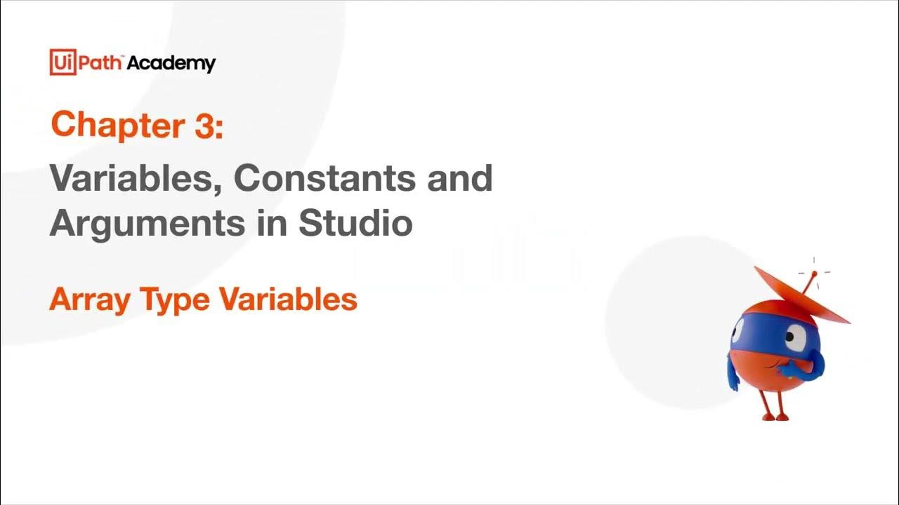 10. Variables n Constants and Arguments in studio - Array Type Variables - YouTube