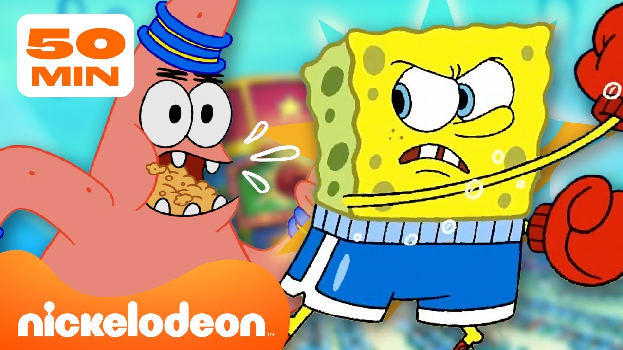 SpongeBob | Największe starcia SpongeBoba i Patryka! | 45 minut ...