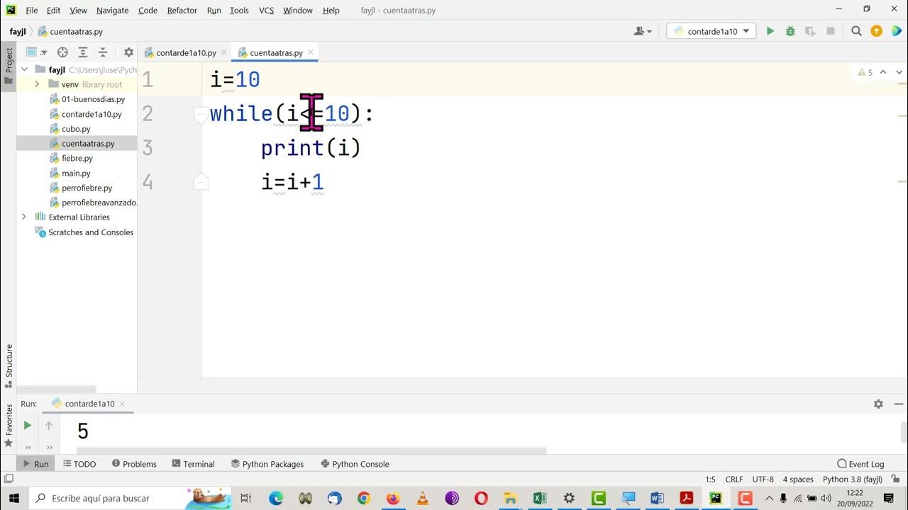 Bucles While simples cuenta atrás en Python 04 TIC ESO Bachillerato IES ...