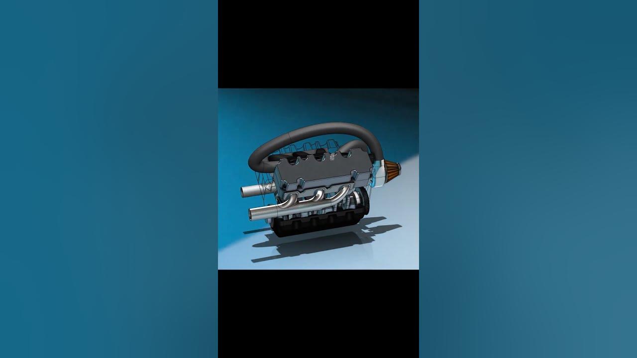 V6 ICE Engine - Solidworks Partial Transparent Animation - YouTube