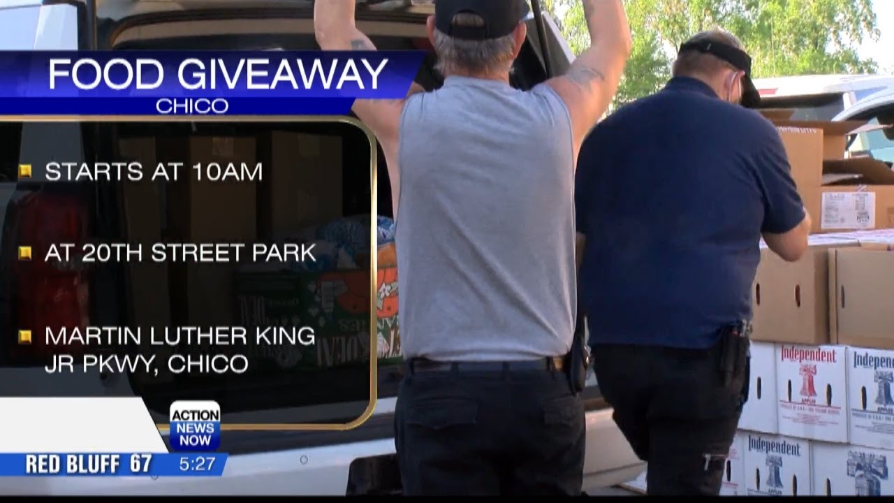 Chico food giveaway to help the homeless - YouTube
