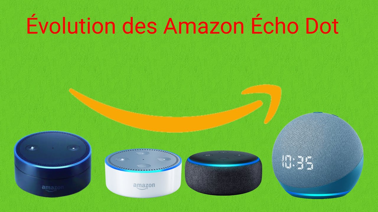 Evolution des Amazon Écho Dot 1 à 4 ainsi que leur histoires/ Evolution ...