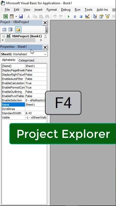 Important Shortcut Keys For Excel Vba Ms Excel Vba Telugu Youtube