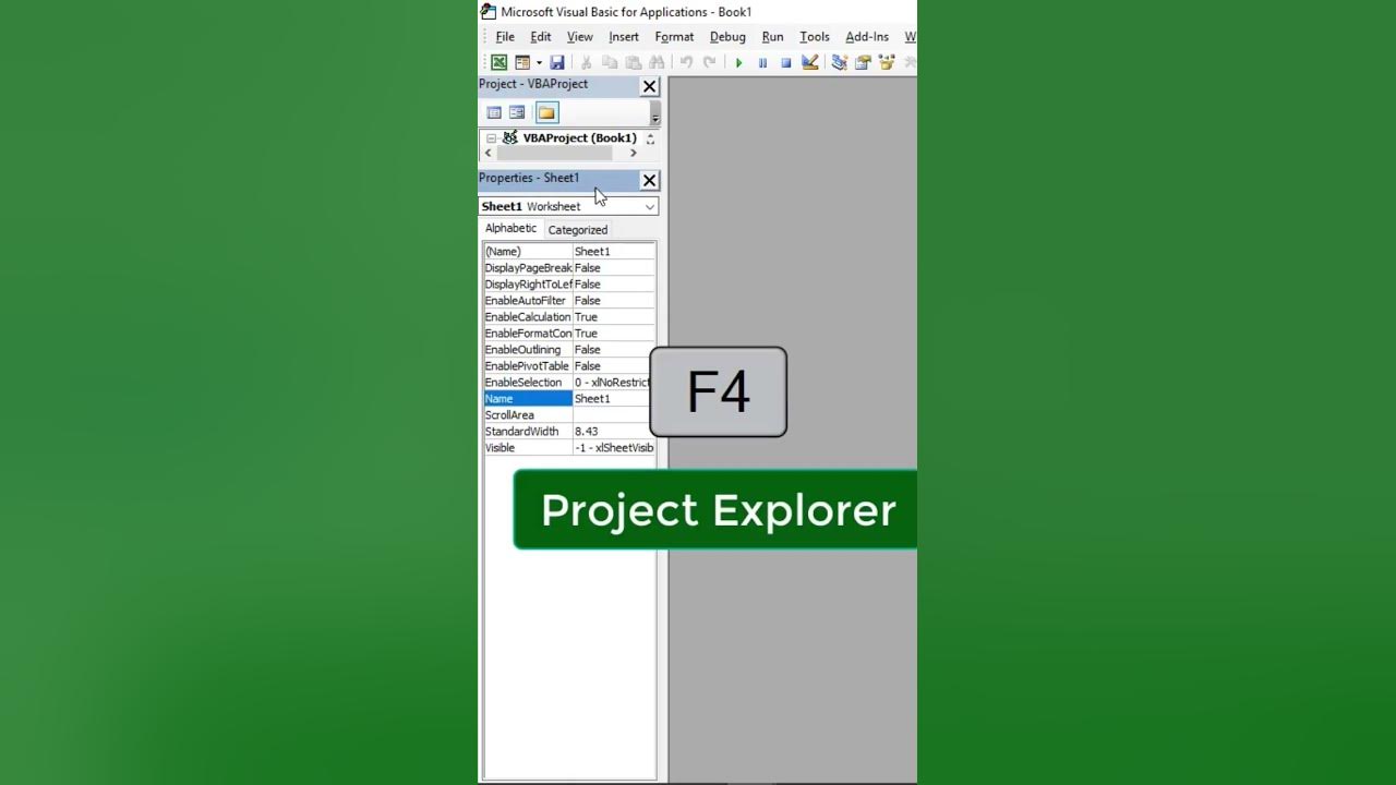 Important Shortcut Keys For Excel Vba Ms Excel Vba Telugu Youtube