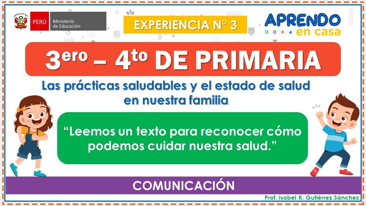 Leemos un texto para reconocer cómo podemos cuidar nuestra salud 3ro y ...