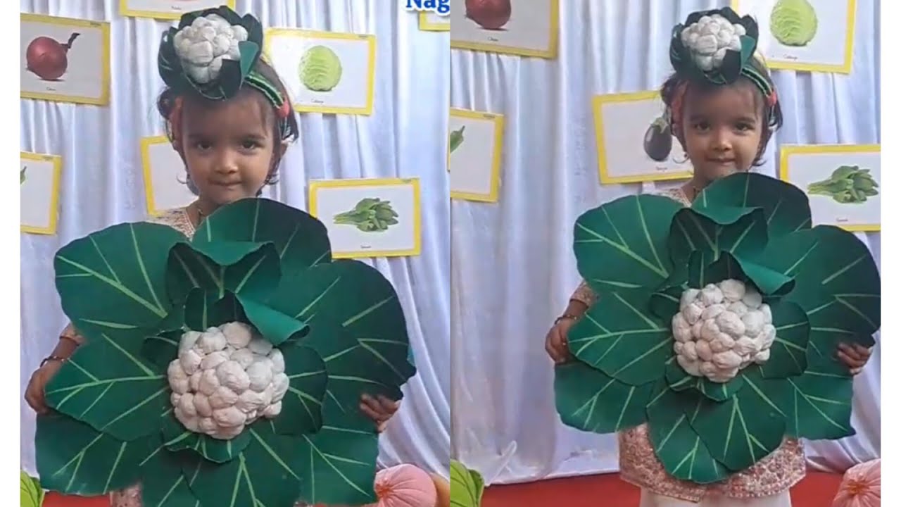 How To Make Paper Cauliflower |cauliflower costume For kids - YouTube