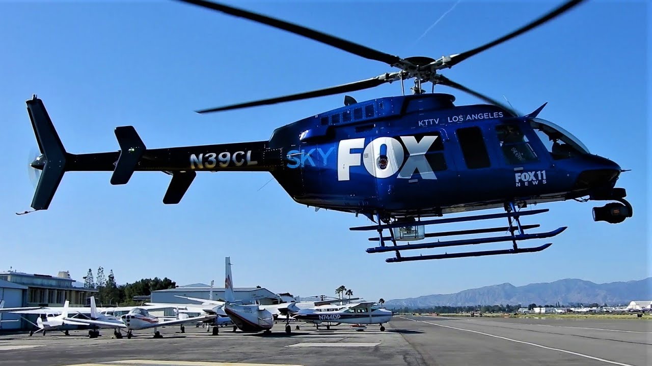 BELL 407 Start-Up & Takeoff SkyFOX 11 News Sky2 CBS2 & Sky9 CBS9 ...