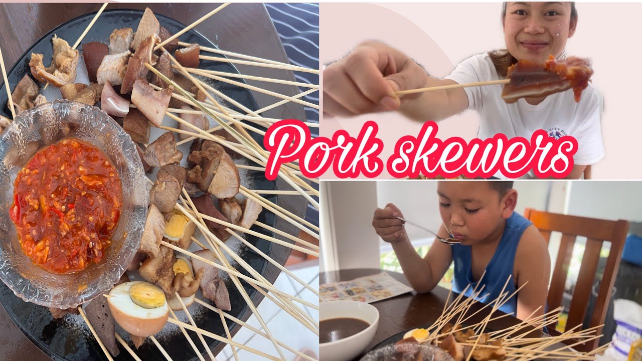 Myanmar street food Pork on sticks (ဝက်သားတုတ်ထိုး) #myanmarstreetfood ...