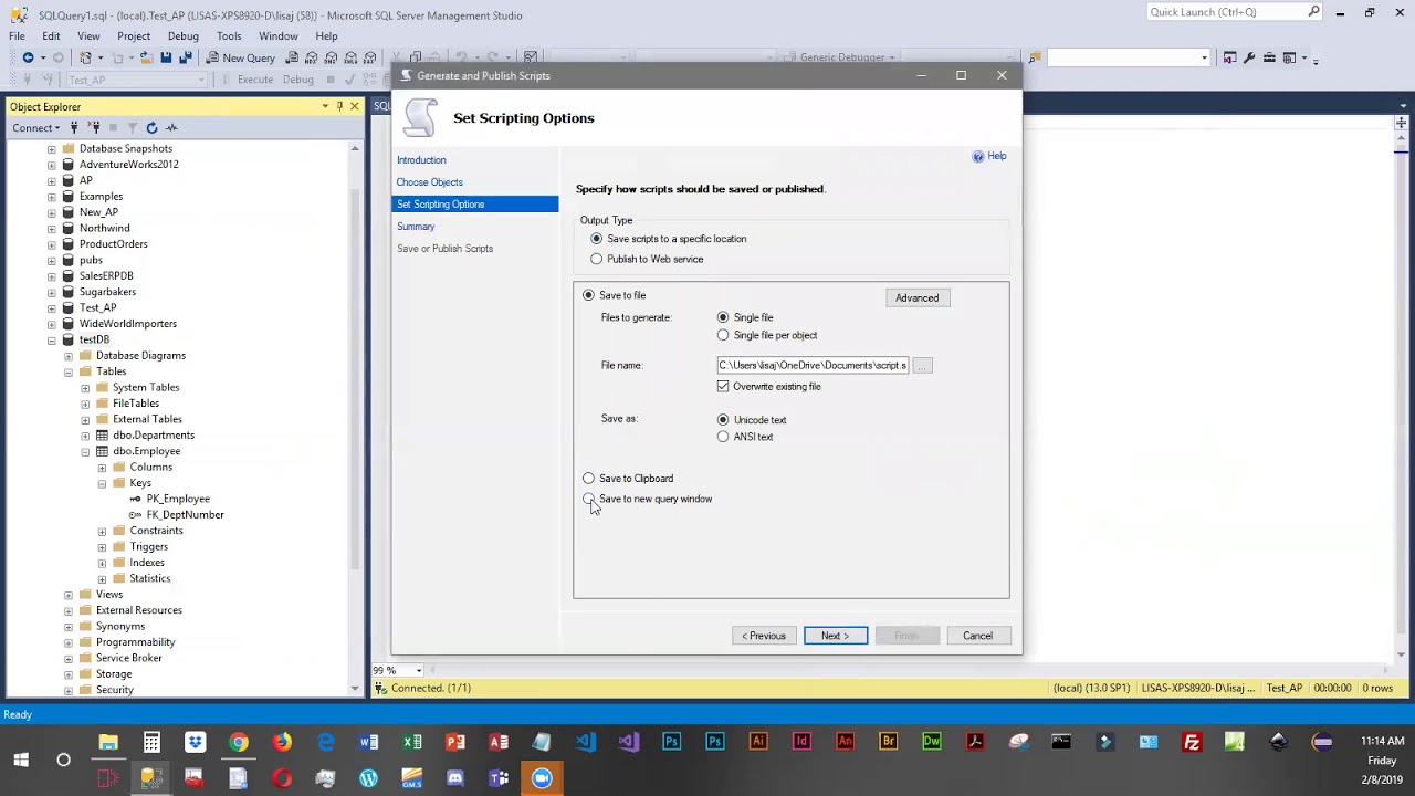ch12 task3 generating scripts in ssms - YouTube