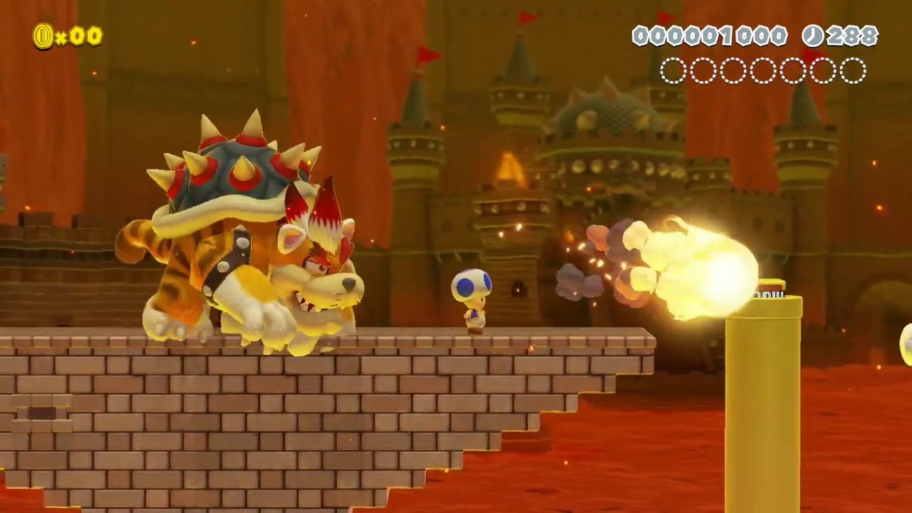 Super Mario Maker 2 - Meowser in the Fire Sea - YouTube