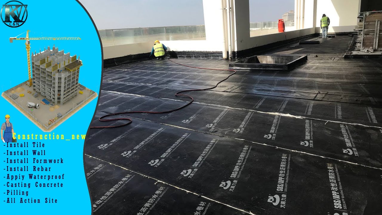 Construction new Apply Waterproof of floor Part 5 - YouTube