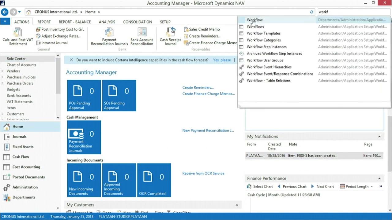 Dynamics NAV - M09-05 How to Use Workflows - YouTube