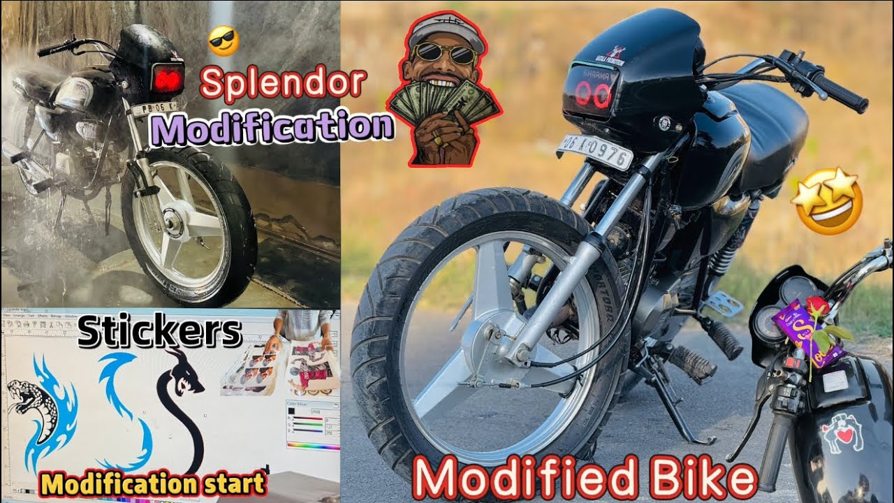 Splendor Modification ! Modified Bike ! Stickers ! Full Modified ...