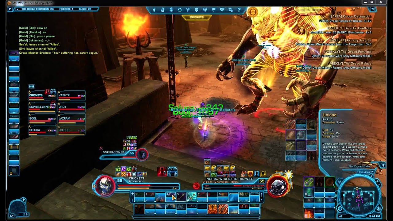 SWTOR Veritas of Ebon Hawk vs Nefra 8 Man NiM in Dread Fortress - YouTube