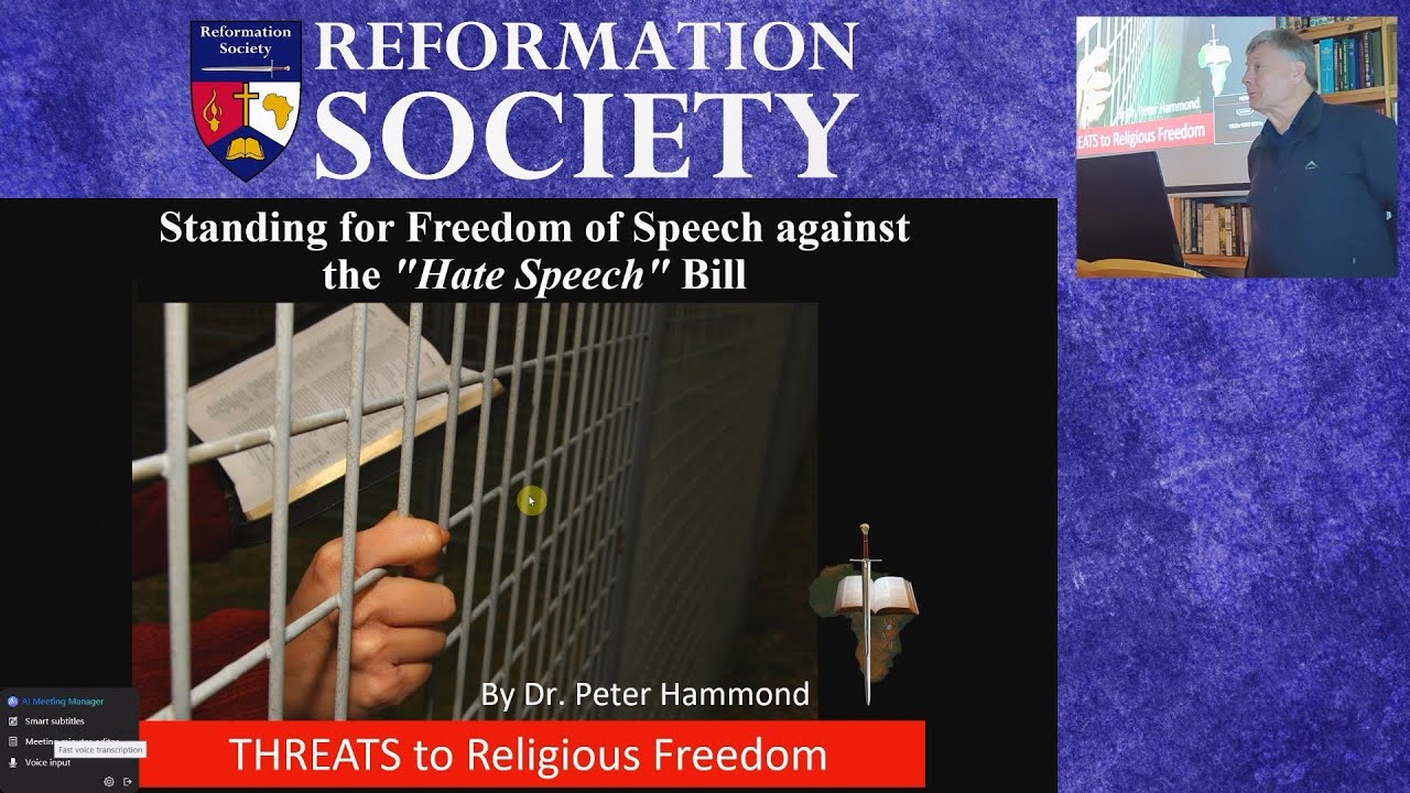 Standing for Freedom against the Hate Speech Bill | Dr. Peter Hammond - YouTube