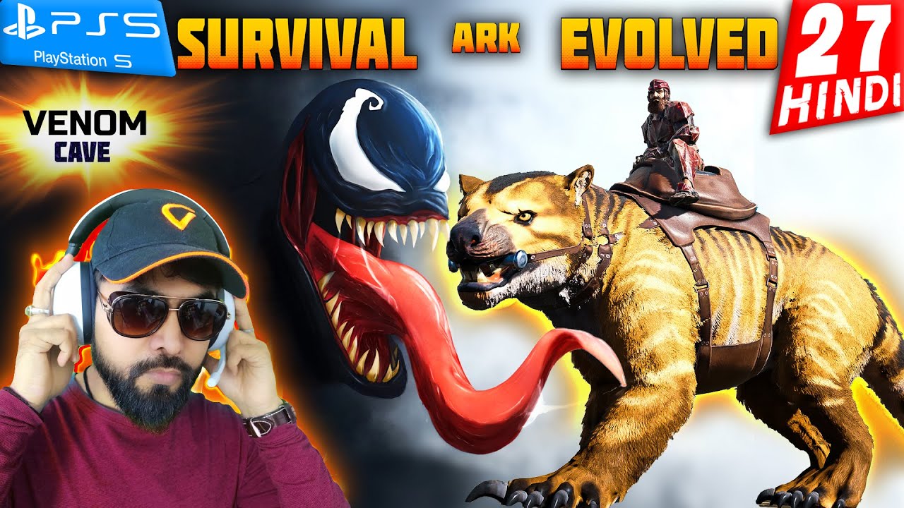 SURVIVE VENOM CAVE in ARK SURVIVAL EVOLVED PS5 | LIVE Hindi Gameplay ...
