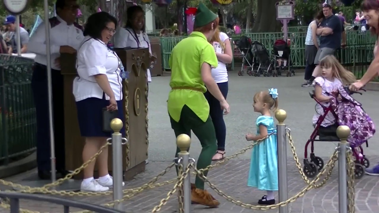 Peter Pan Meets Guests in Disneyland - YouTube
