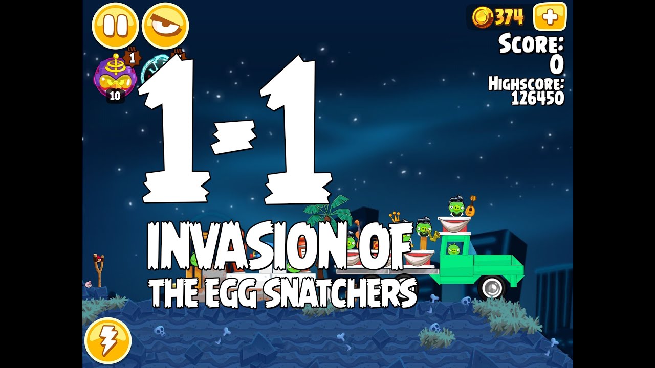 Angry Birds Seasons Invasion of the Egg Snatchers 1-1 Walkthrough 3 Star - YouTube