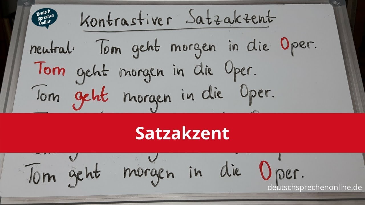 Deutsch: Satzakzent (kontrastiv) - YouTube