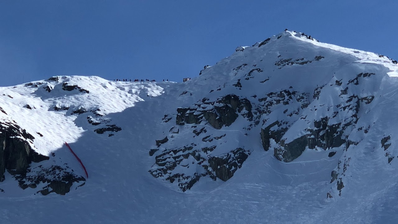 William Boeker Canadian National Freeride Sudan Couloir from finish ...