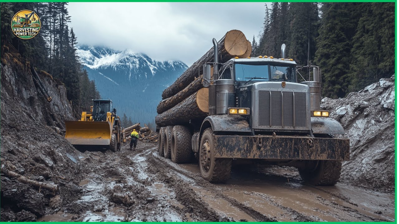 Perilous Logging Truck Operations, Dangerous Terrain and Critical ...