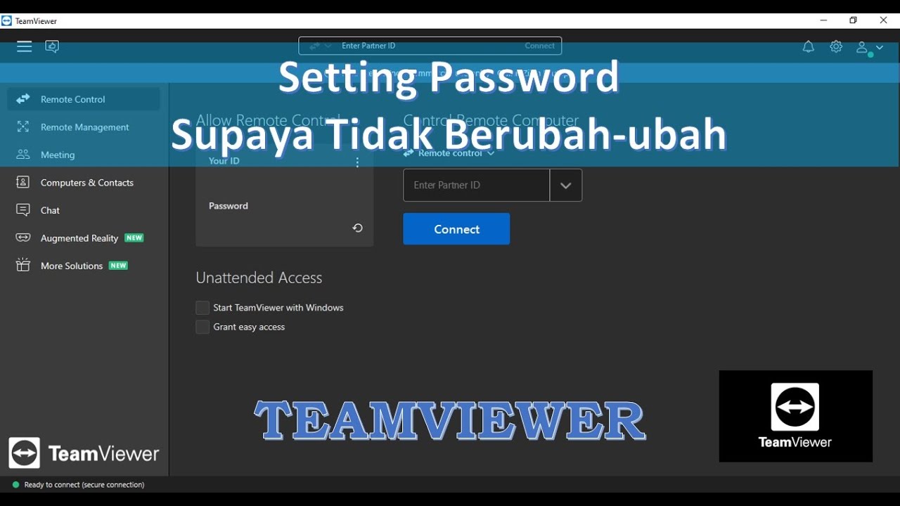 Cara Setting Password Teamviewer Agar Tidak Berubah - YouTube