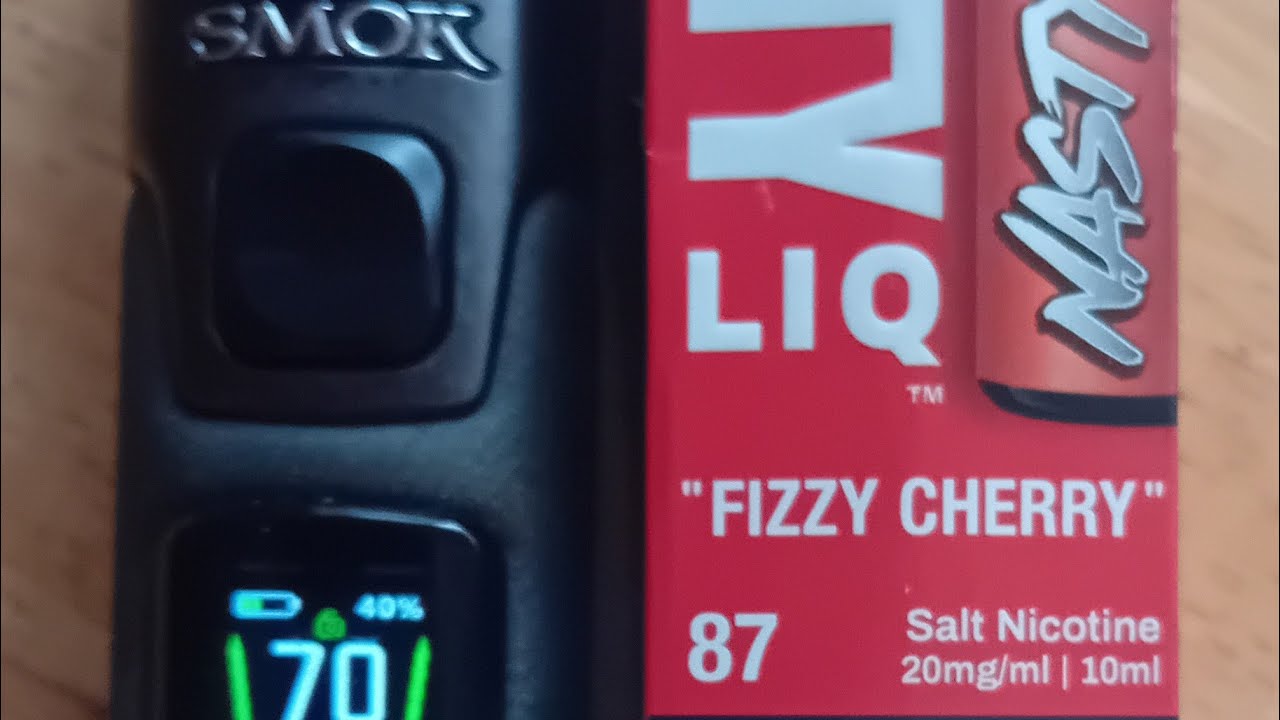 Nasty Liq Fizzy Cherry Disposable E Liquid, Xros Mini 1ohm Coil. - YouTube