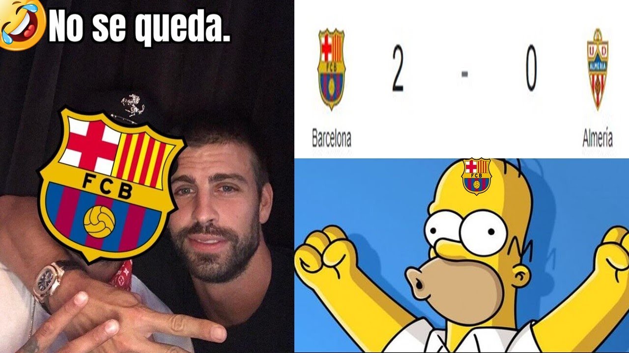 MEMES FC BARCELONA 2 ALMERÍA 0 LIGA ESPAÑOLA - YouTube
