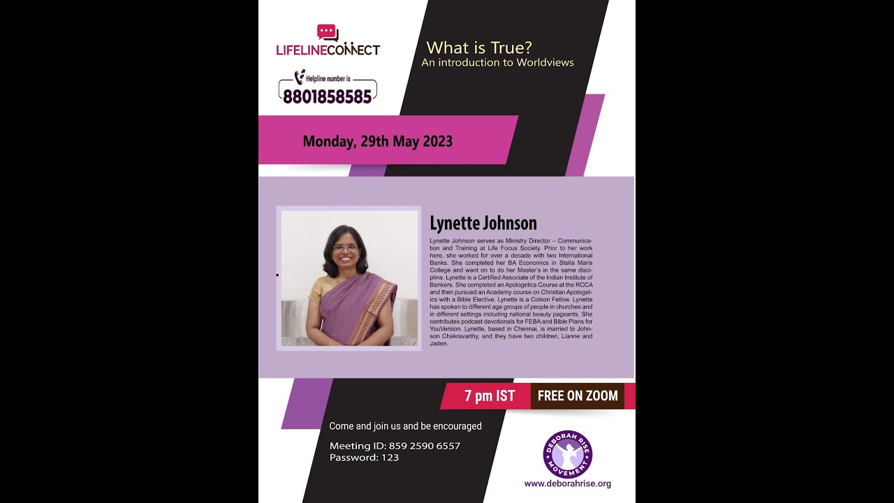 What is Truth? An introduction to Worldviews | Lynette Johnson | DRM Lifeline | 29.5.2023 - YouTube