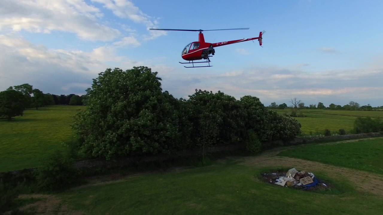 helicopter flight approaching cotswold ridge - YouTube