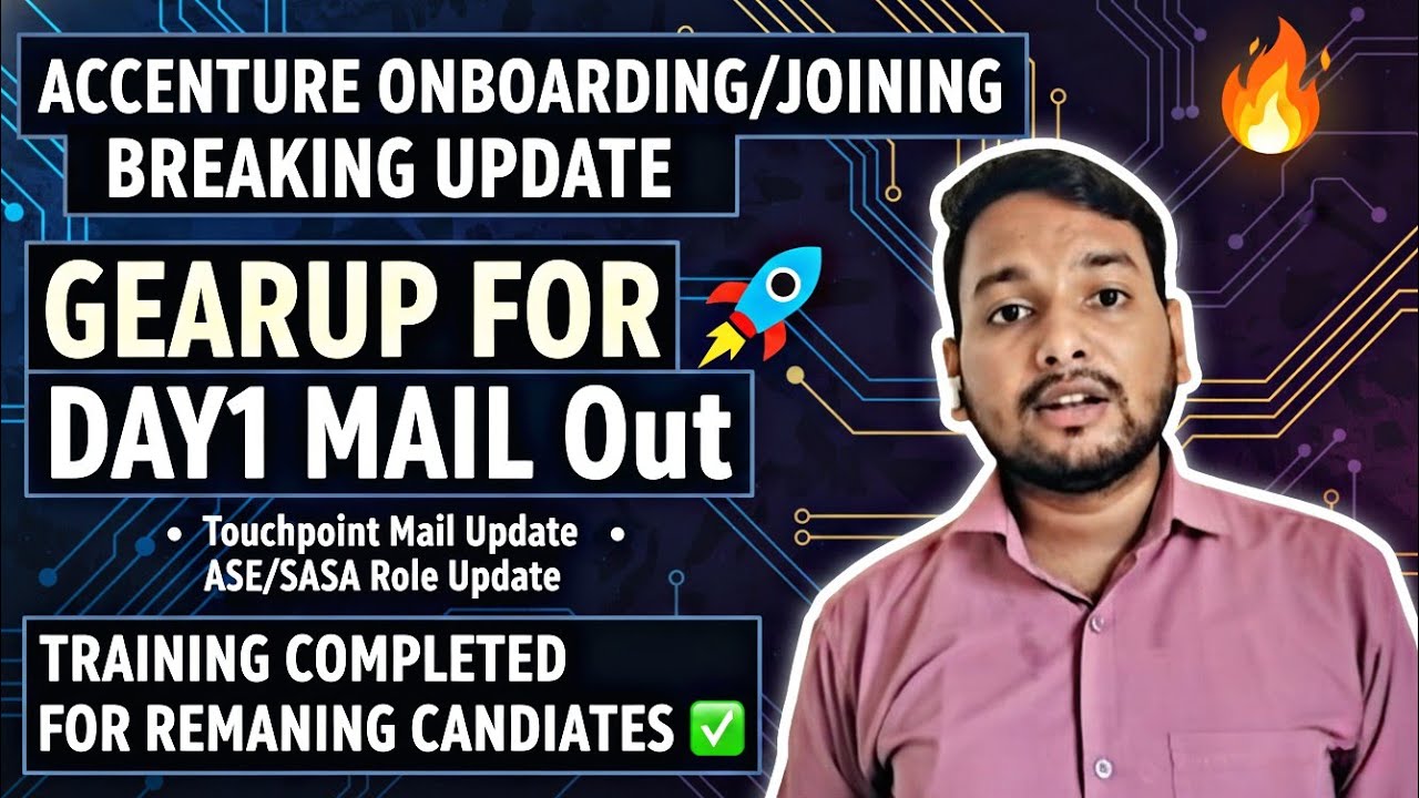 Accenture Day 1 Mail Out🚨| Onboarding Update | ASE/SASA Role Change ...