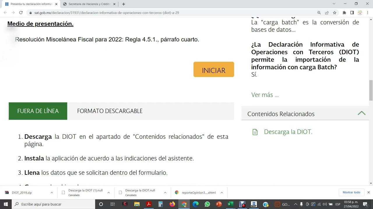 ¿cómo Presentar Diot Declaración Informativa De Operaciones Con