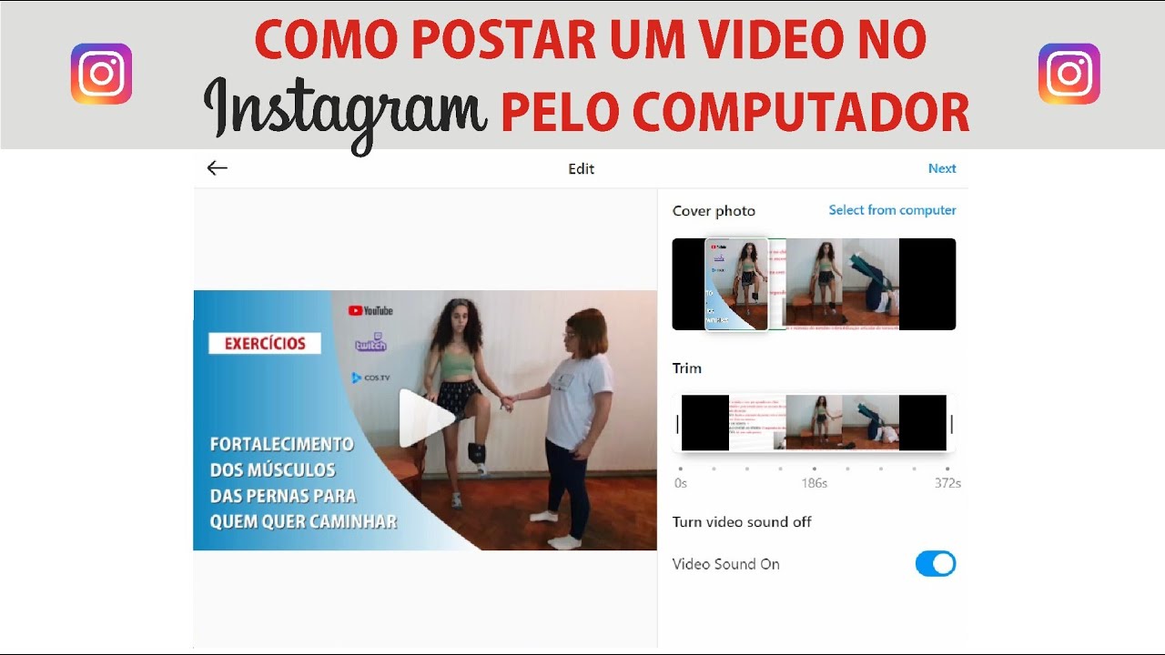 Como postar um video no Instagram pelo computador - YouTube