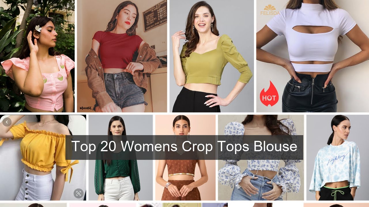Womens Crop Tops Blouse | Crop top blouse designs - YouTube