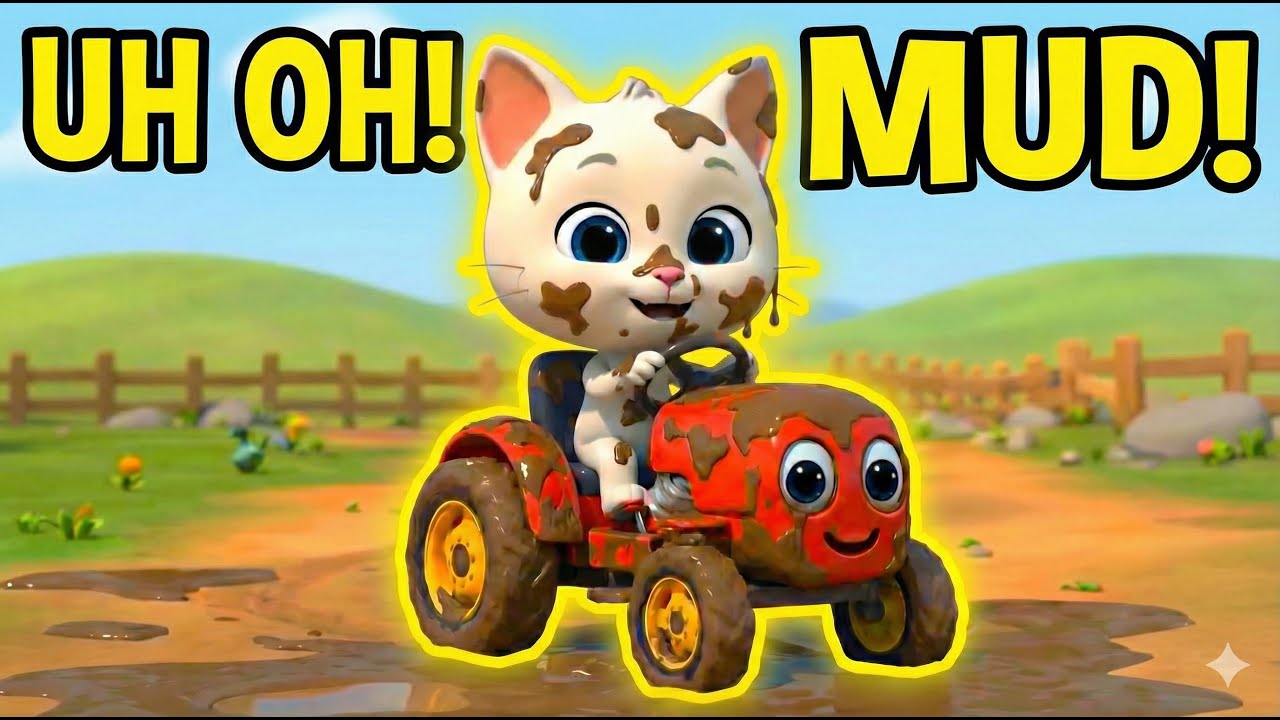 Cute Kittens on Tractors | Mud & Car Wash Cartoon - YouTube