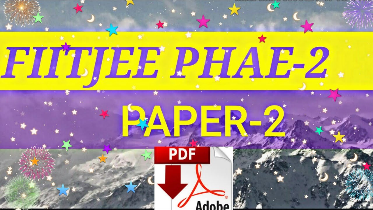 FIITJEE Phase-2 paper-2 class 11🤔 - YouTube