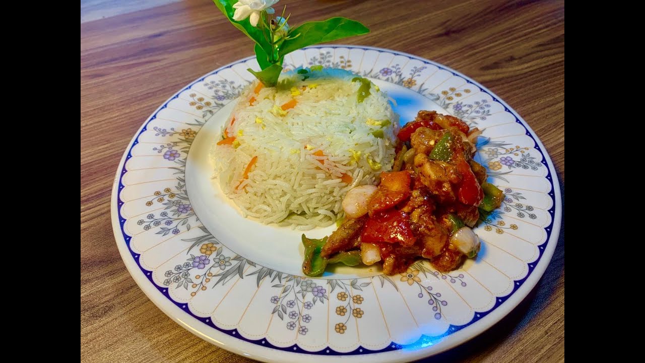 Chicken shashlik With Chinese Rice |Vegetables Rice | How to make ...