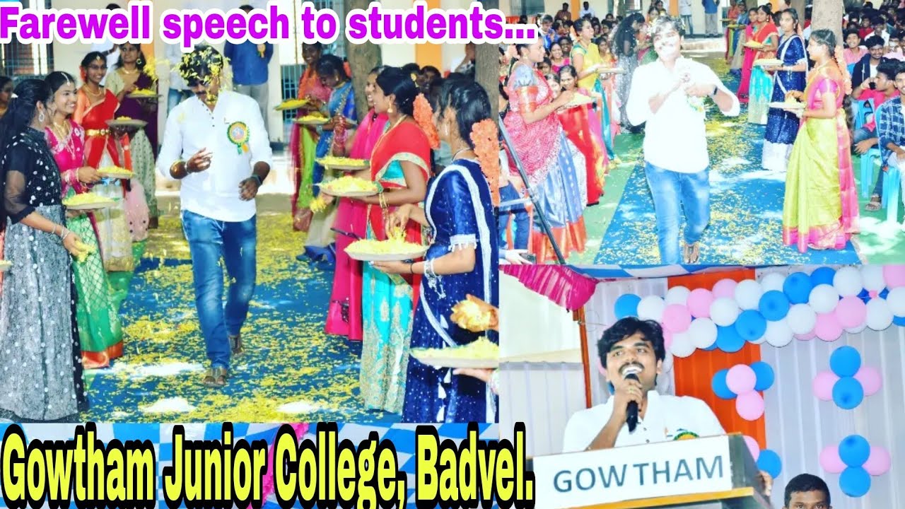 Farewell speech to students (10+2) | Gowtham Junior College, Badvel ...