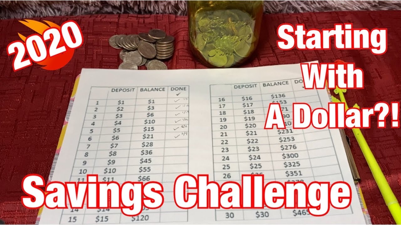 2020 Savings Challenge | Starting With Just A Dollar 2020 | Week 7 ...