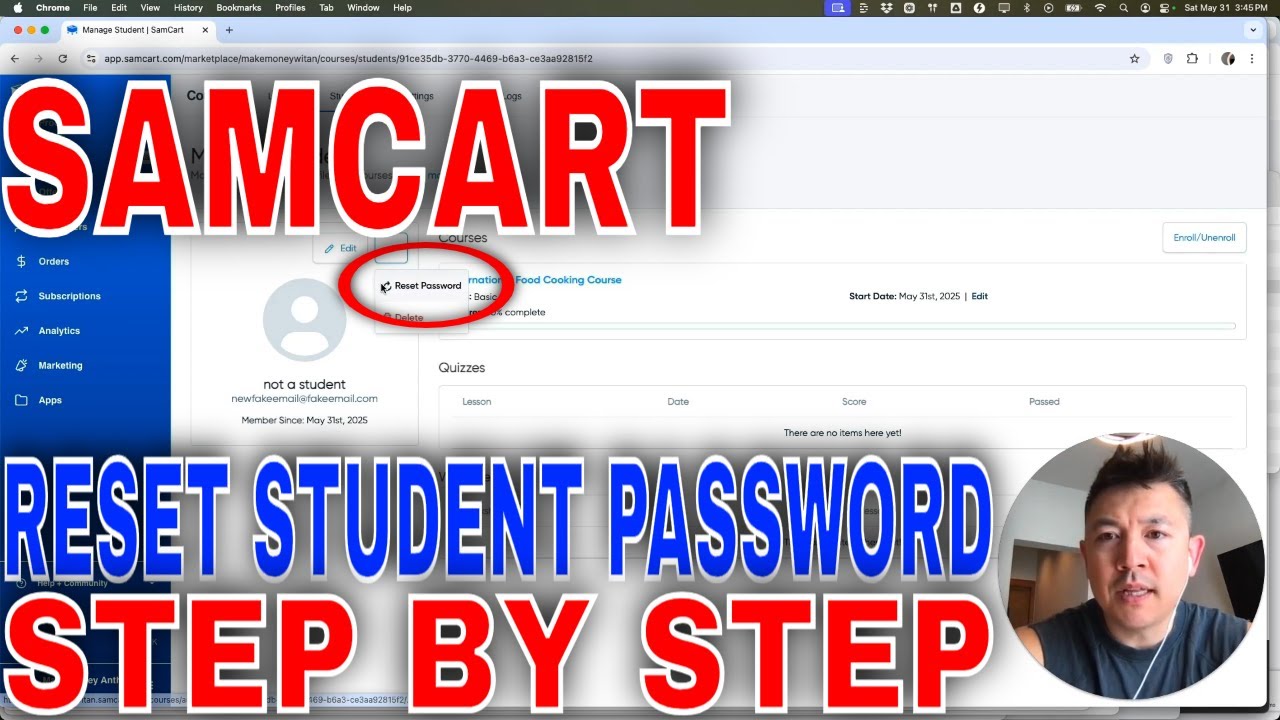 How To Reset SamCart Student Password🔴 - YouTube