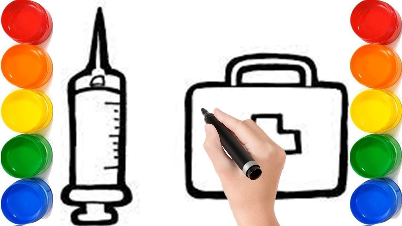 Doctor set drawing 2,Colouring and Painting for Toddlers, kid's Draw ...