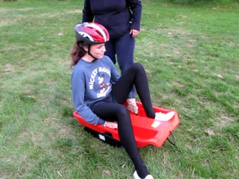 How to safely sit on a grass sledge - YouTube