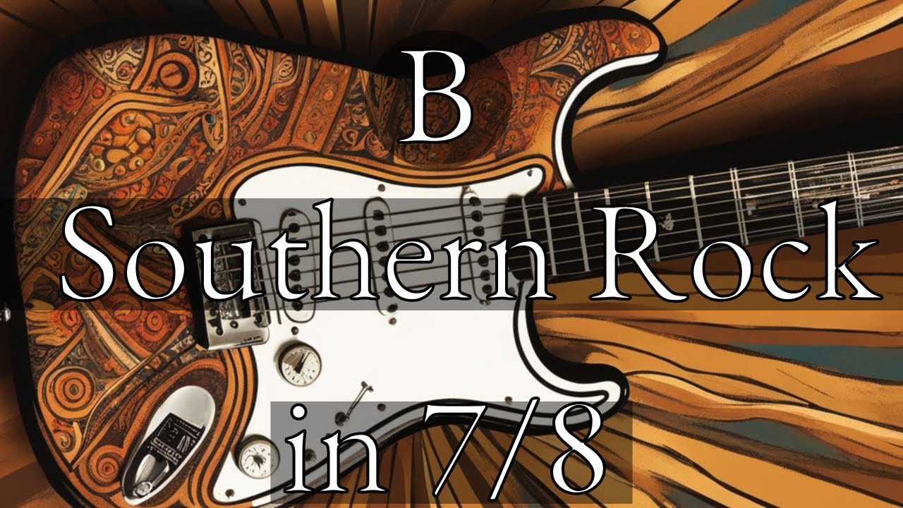 Southern Blues Rock Guitar Backing Track in 7/8 │B Mixolydian│Bright ...