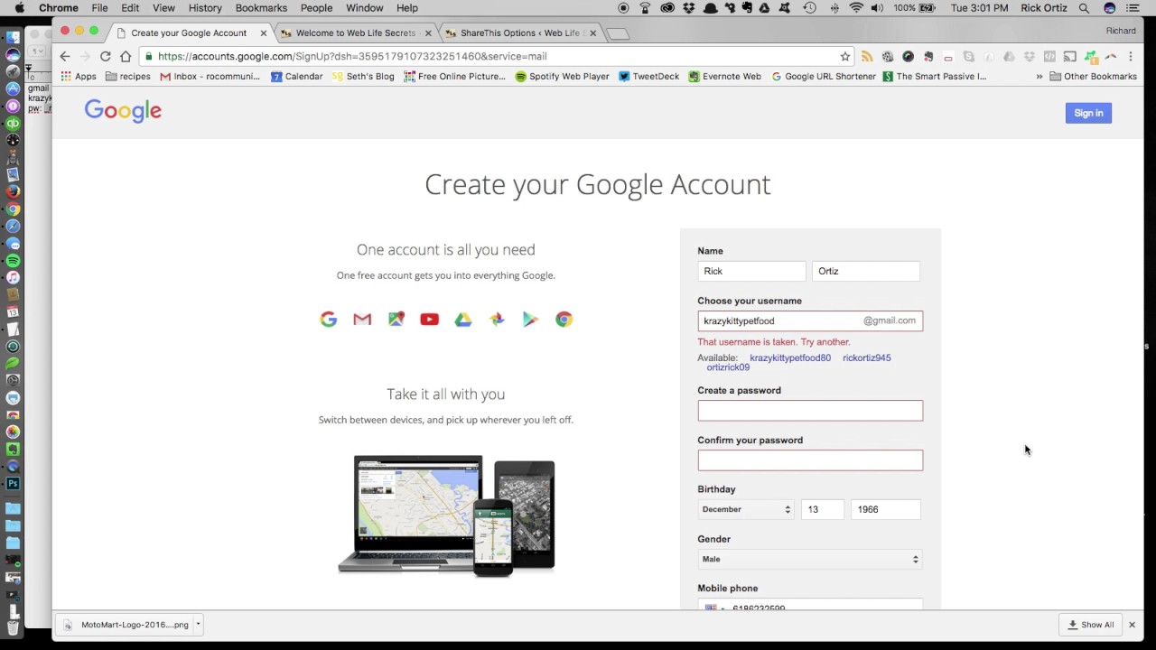 Set Up Gmail Google Account - YouTube