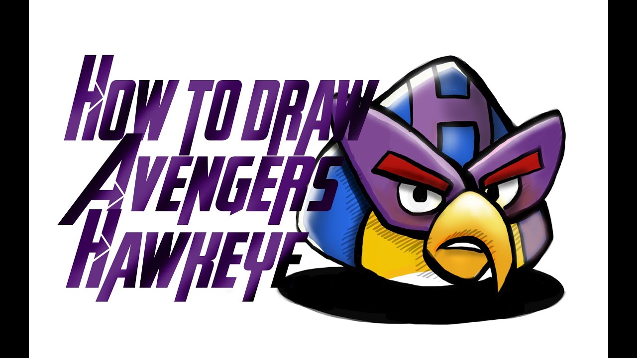 How to draw Angry birds Hawk-eye (Avengers version) - YouTube