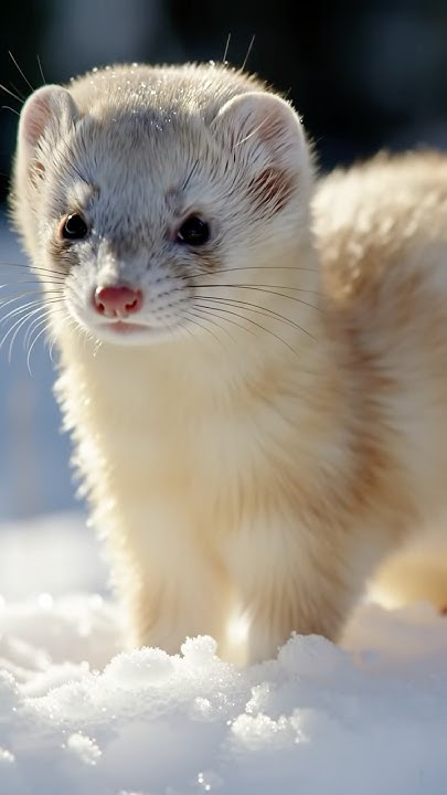 Cute White Ermine loves snow. #ytshorts #wildlife #birds #animals # ...