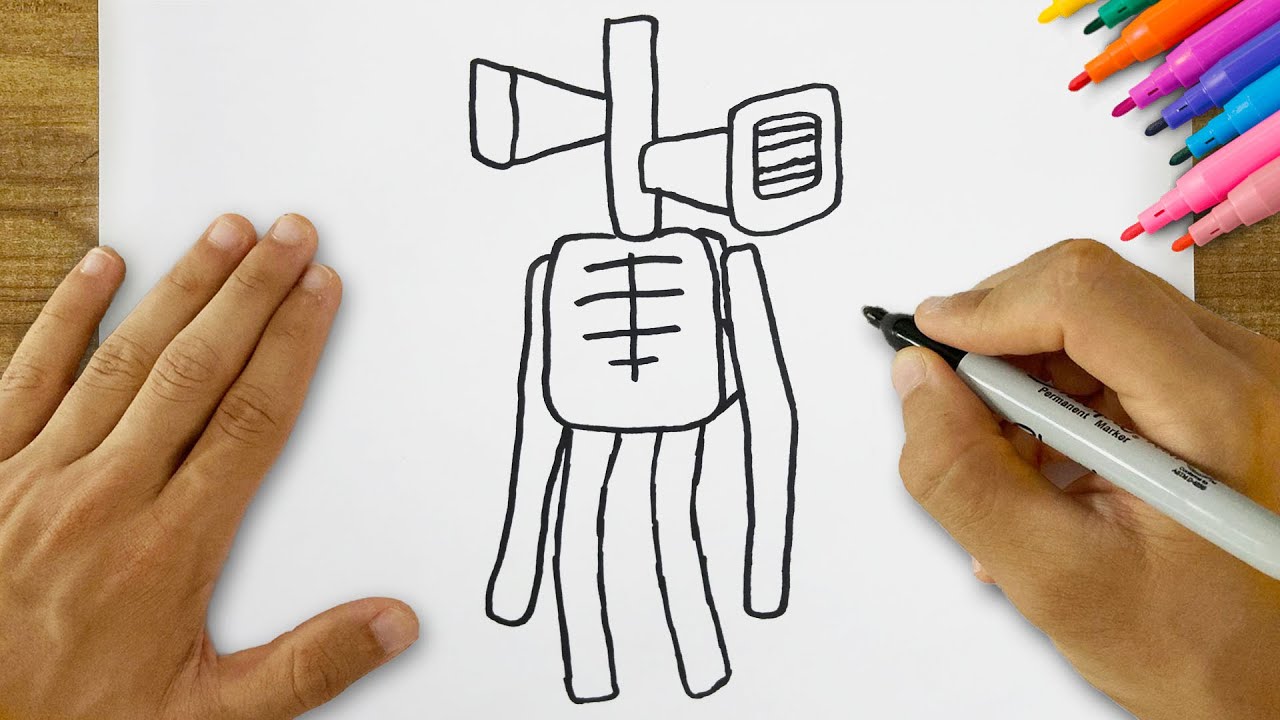 How to Draw Siren Head? VERY EASY Siren Head Drawing - YouTube